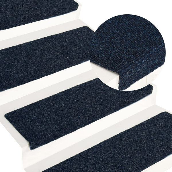 Stair Mats 15 pcs Needle Punch 65x25 cm Blue Treppenmatten Tapis d ...
