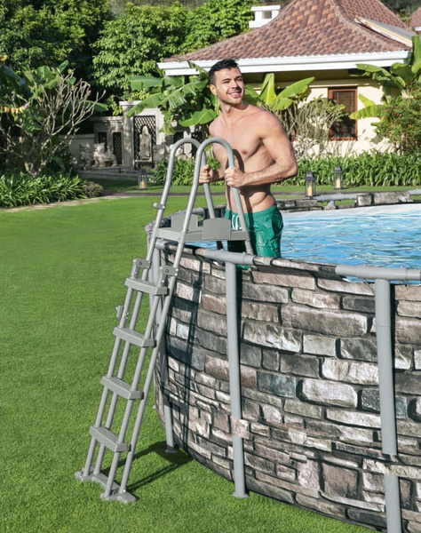 4-Step Safety Pool Ladder 132 cm Pool Sicherheitsleiter Echelle de ...