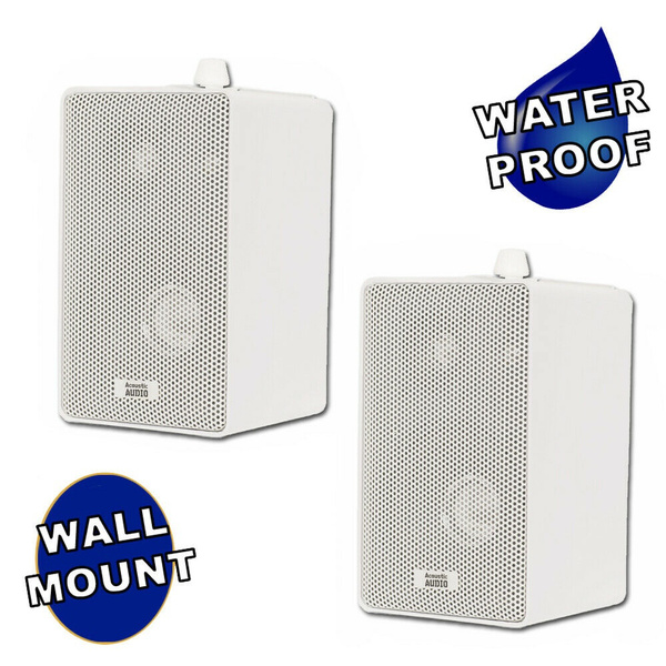 Acoustic Audio 251W Indoor Outdoor 3 Way Speakers 400 Watt White Pair ...