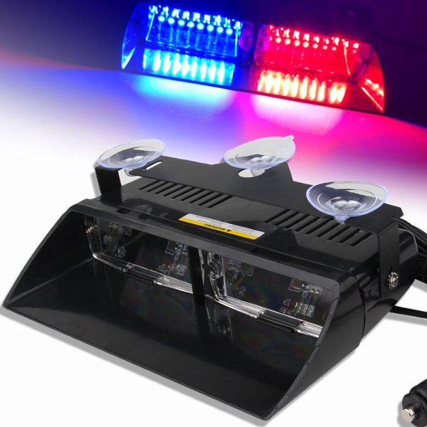 Car Light Assembly Suction Cup Police Light 16 LED Strobe Light 18 ...