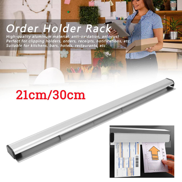 Wall Mounted Slide Check Rack Aluminum Food Bill Ticket Holder Kitchen ...