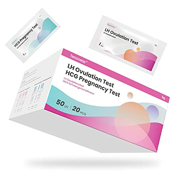 Femometer 50 Ovulation Test Strips and 20 Pregnancy Test Strips Combo ...