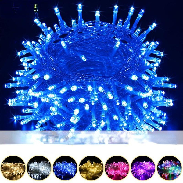 Blue String Lights 100-400 LEDs Indoor Outdoor Plug in Fairy String ...