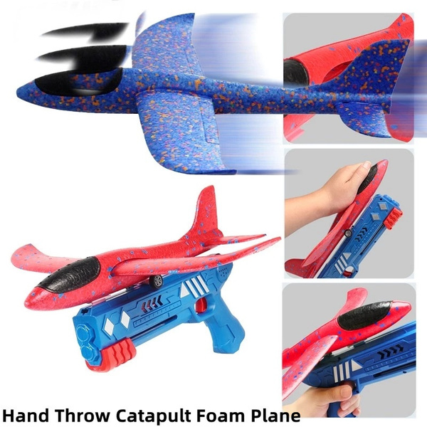 14inch Foam Plane Glider Hand Throw Launcher Guns Inertial Airplane EPP ...