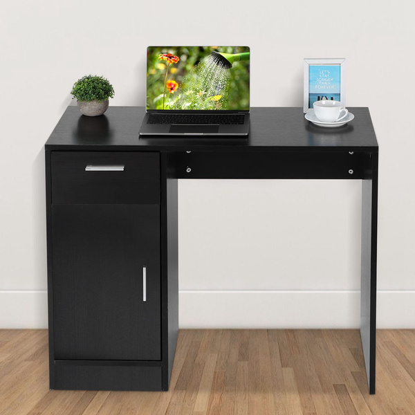 Small Computer Desk With Drawers, Study Writing Table Compact PC Laptop ...