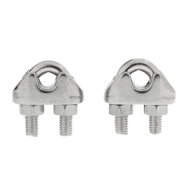 2 Pieces Heavy Duty Rope Clamp Cable Grips Steel Metal Wire U Bolts ...