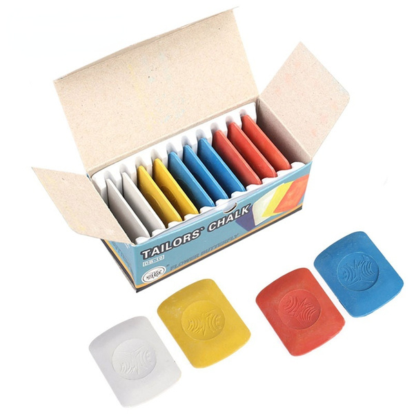 10Pcs/Box Mix Color Erasable Tailor Chalk Sewing Chalk Tailor's Fabric ...