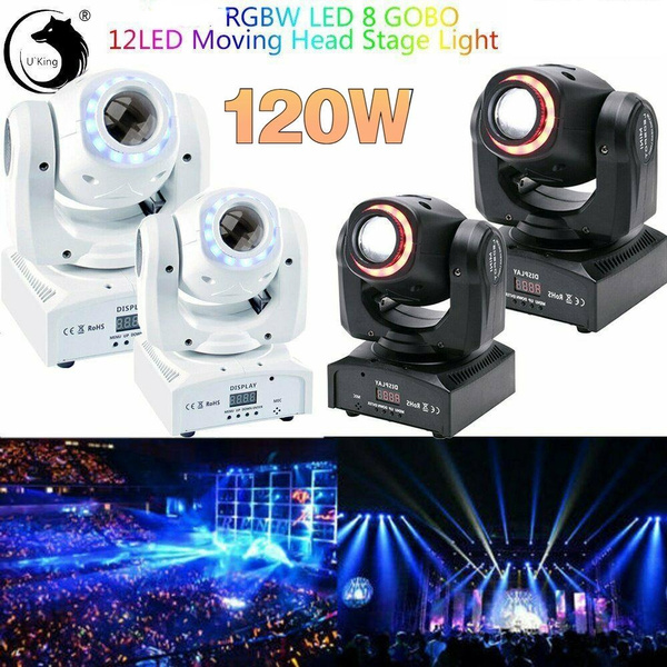 U`King 120W LED Moving Head Light with Remote 8 GOBO 8 Pattern ...