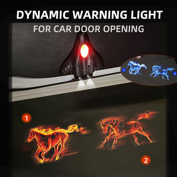 Car Door Projector Lights LED Welcome Laser Door Lamps Dynamic Running ...