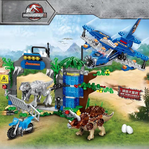 347pcs Jurassic Dino World Tyrannosaurus Triceratops Building Kits ...