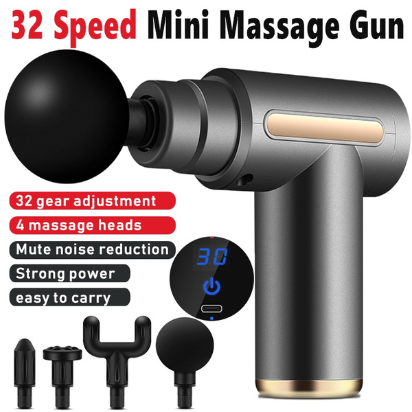 4 Head Portable Mini Muscle Massager Ultra Quiet Percussive Vibration Therapy Muscle Relaxing