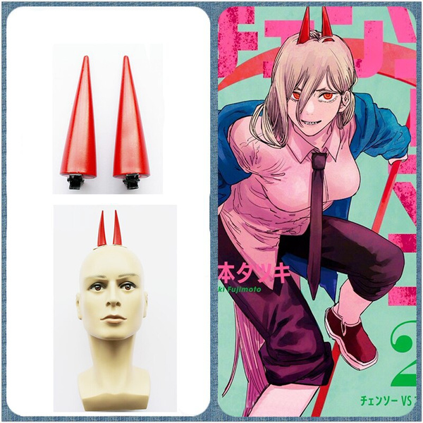 2pcs/set Chainsaw Man Power Horn Shaped Hairpin Evil Demon Cosplay Red ...
