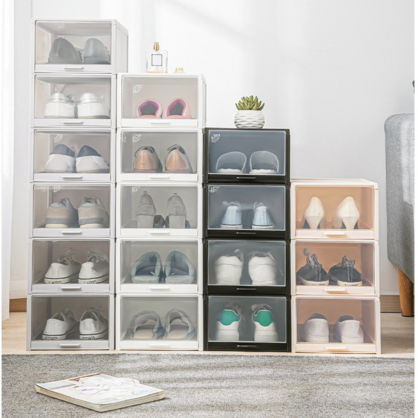 Stackable Drawer Shoe Box Acrylic Storage Box Transparent Shelf ...