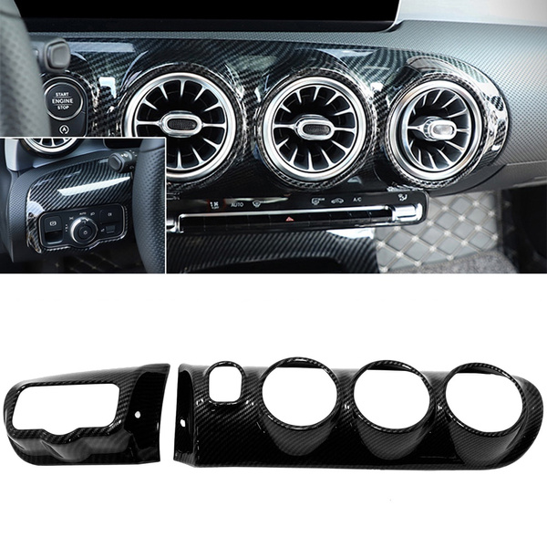 ABS Carbon Fiber Black Interior Front Center Console Air Vent Cover ...
