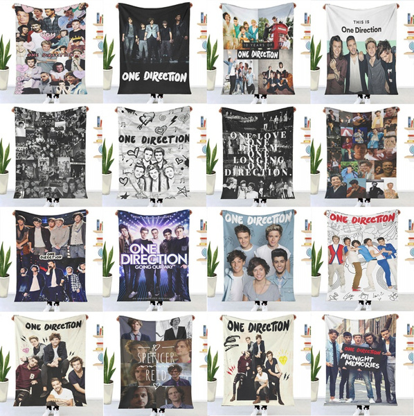 One Direction Blanket and Throws Collage Fleece Flannel Throw Blanket ...