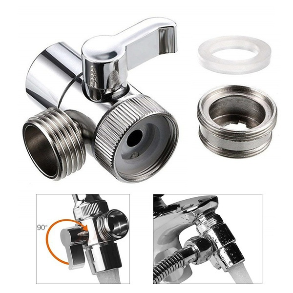 Switch Faucet Adapter Kitchen Sink Splitter Diverter Valve Water Tap ...