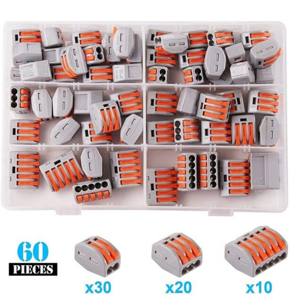 60Pcs Wiring Connector Terminal Quick Concatenate PCT Wire Connectors ...