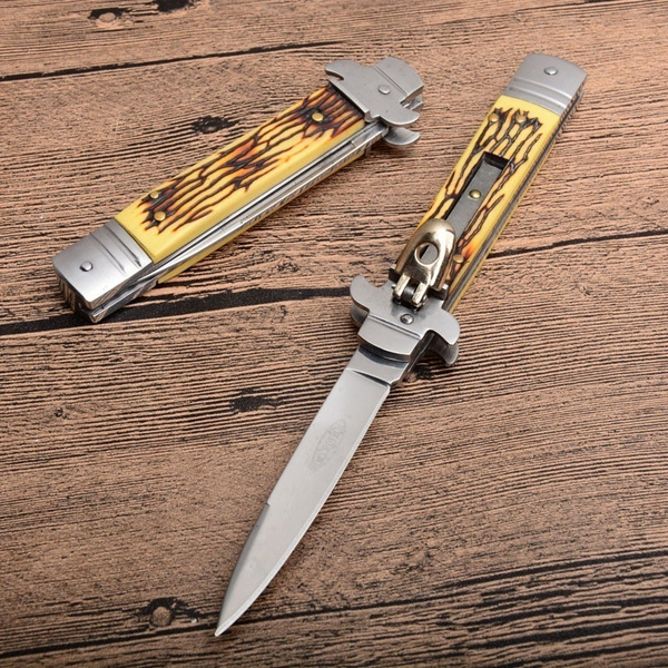 Jumping knife automatic tactical spring auxiliary knife outdoor hunting ...
