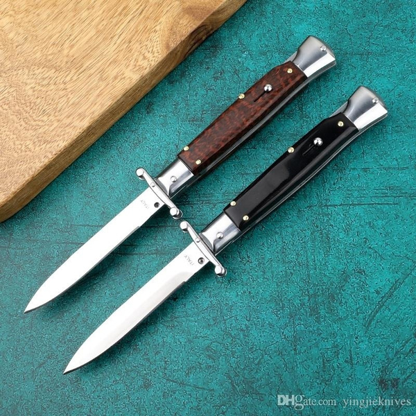 BM High Quality 9 Inch Snake Grain Wood Italian Style Folding Knife EDC ...