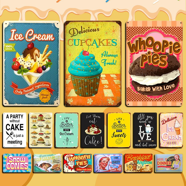 "WHOOPIE PIES" Delicious Dessert Cake Ice Cream Metal Posters Vintage ...