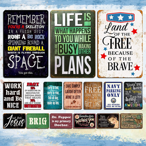 "Remember You're A Skeleton" Vintage Metal Tin Signs Retro Bar Pub Club ...