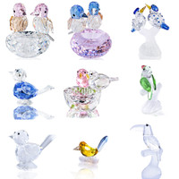 H&D Crystal Bird Figurine Collectible Art Glass Animal Figurines Table ...