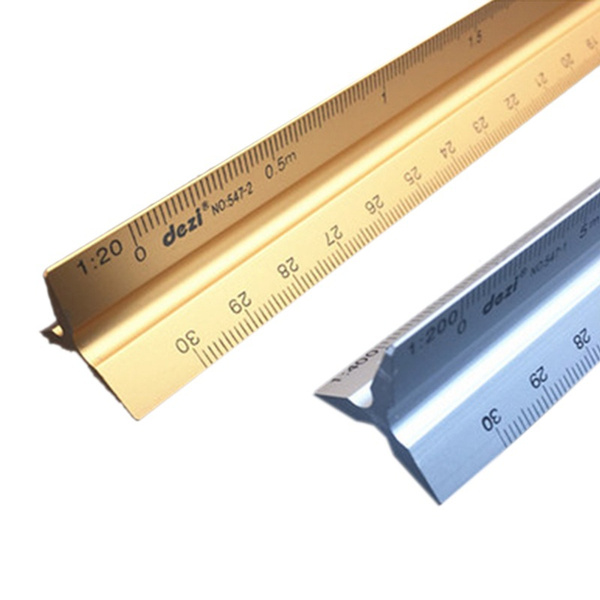1Pcs Architectural Scale Ruler Metal Triangular Scale Ruler Ideal for ...