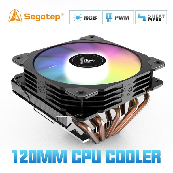 Segotep C5 120mm ARGB PWM Cooler Fan 5 Heat Pipes Silent CPU Cooler 12V ...