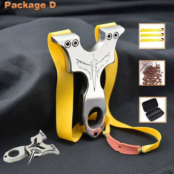 Stainless Steel Shooting Slingshot Powerful Hunting Catapult Shooting ...