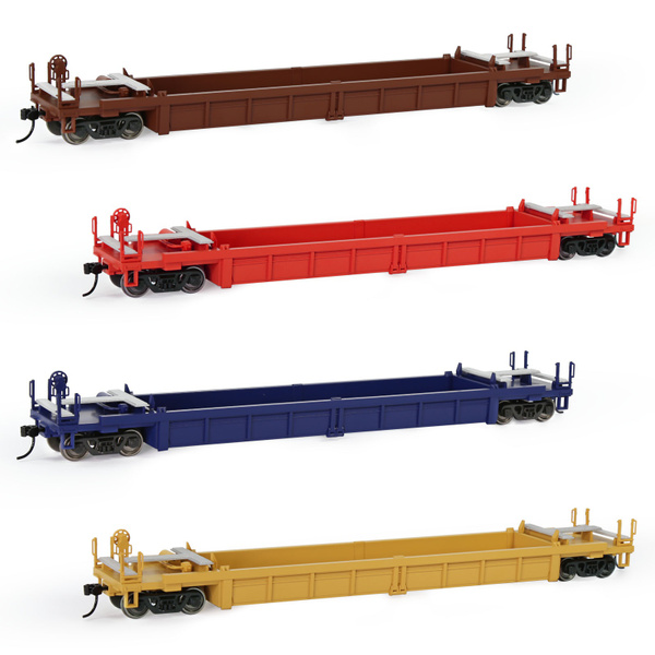 1pcs Model Railway Well Car HO Scale 1:87 Shipping Cargo Container ...