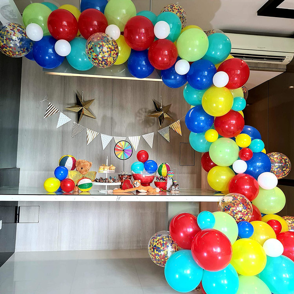 RC&Z Carnival Circus Balloon Garland Arch Kit - 120 Matte Red, Yellow ...