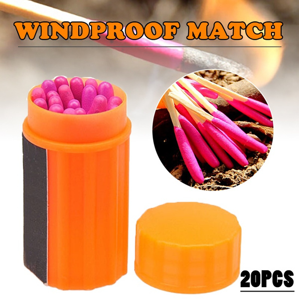 Outdoor Stormproof Waterproof Emergency Survival Matches Kit Gear Storm ...