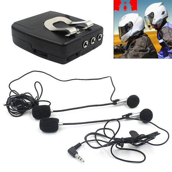Universal Headset Helmet 2 Ways Intercom Communication System 3.5MM ...