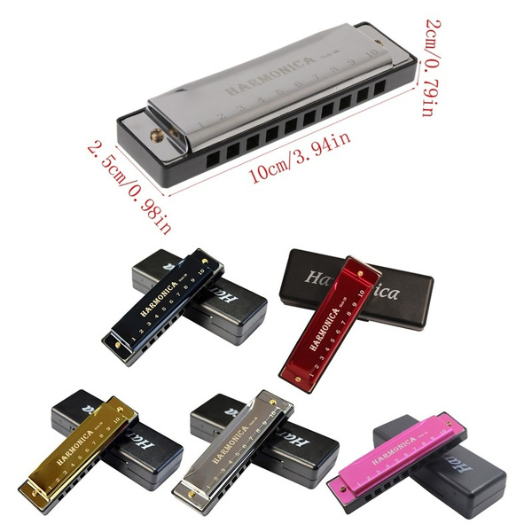 10 Hole Harp Mouth Organ C Key 20 Tone Diatonic Harmonica Blues Musical ...