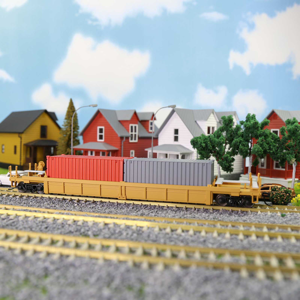 Model Railway Well Car HO Scale 1:87 Shipping Cargo Carriage with ...
