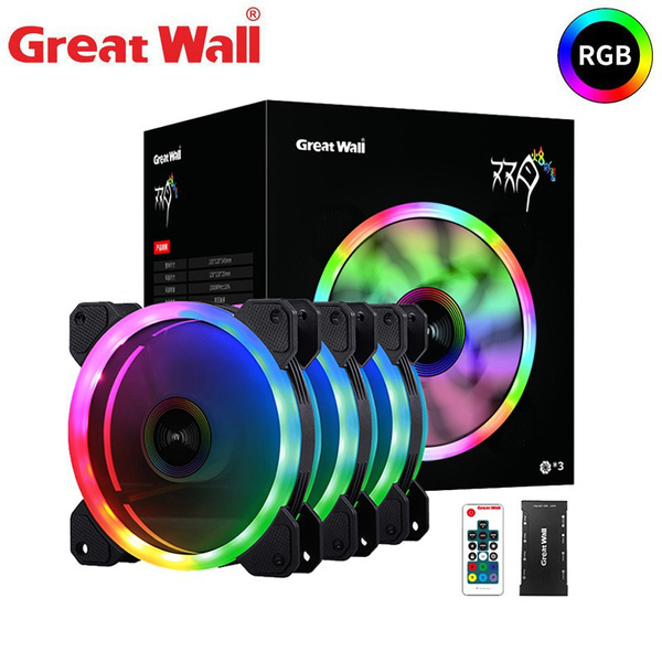 Great Wall 5/4/3Pcs PC Case RGB Fan Cooler 120mm 4pin LED Cooling Fans ...