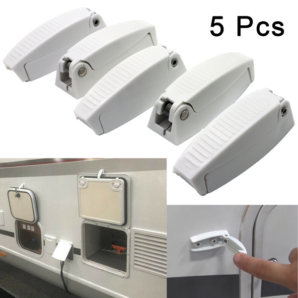 5pcs/set White RV Door Rounded Catch Holder Baggage Latch Clips ...