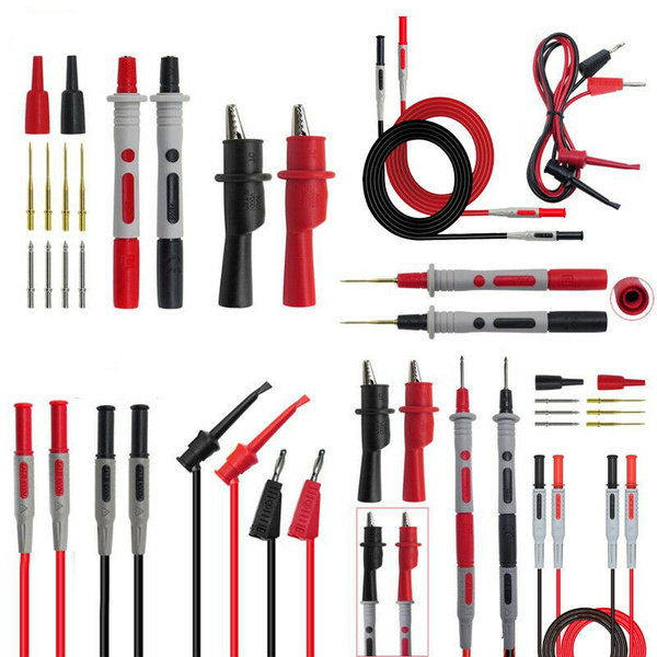 16Pcs Multimeter Test Clip Lead Kit Heavy Duty Banana Tester Probe For ...