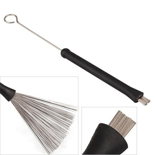 1 Pair Retractable Jazz Drum Brushes Percussion Steel Wire Strands ...