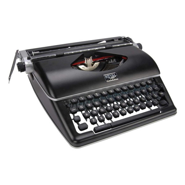 Royal Classic Manual Metal Typewriter Keyboard Machine with Case, Black ...