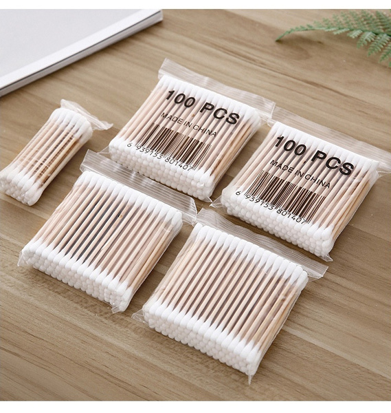 Disposable wooden stick double head cotton swab, sanitary cotton swab ...