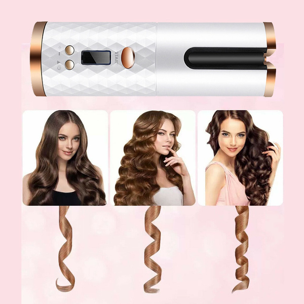 Newest Cordless Auto Rotating Hair Curler Waver LCD Ceramic Hair ...