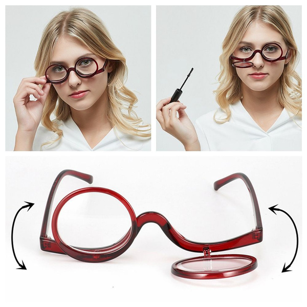 Portable Magnification Eyeglasses Rotating Magnifying Lens +1.0~+4.0 ...