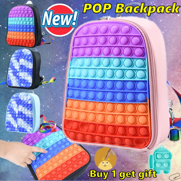 New Pop Fidget Backpack Fidget Toys Pop Bubble Crossbody Bags School ...