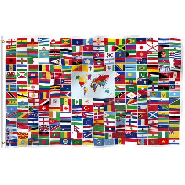 ANLEY Fly Breeze 3x5 Feet Global World Flag - 216 International Country ...