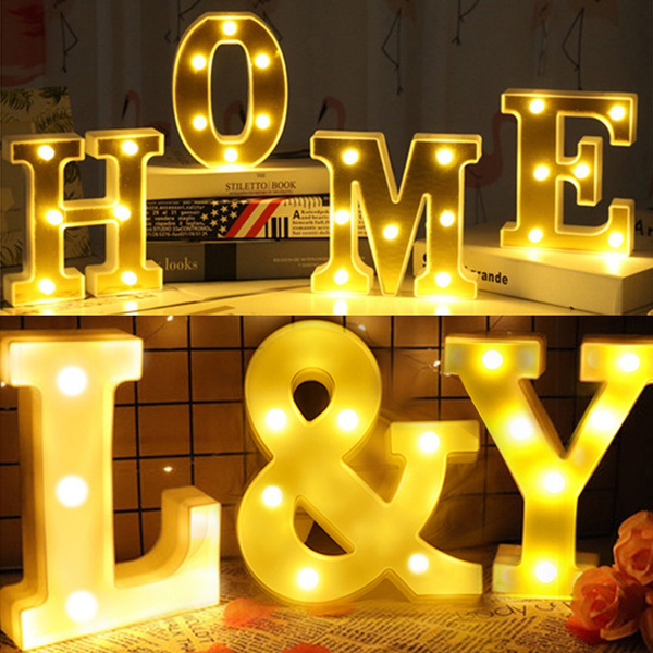 26 English Letters DIY Combination LOVE LED Lamp Wedding Birthday ...