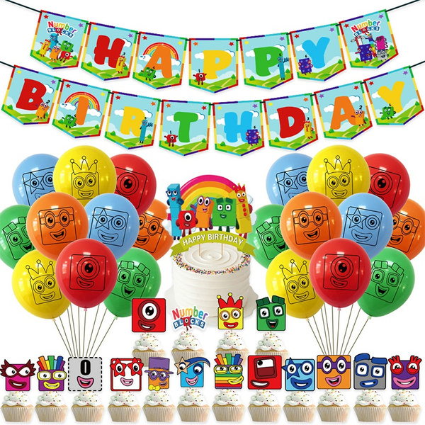 2021 New 48pcs Numberblocks Party Decoration NumberBlocks With Banner ...