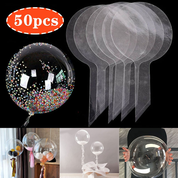 50pcs Transparent Bubble Balloons Inflation Bobo Balloon for Party ...