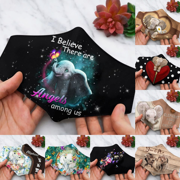 I Believe There Are Angels Among Face Mask Elephant with Butterfly ...