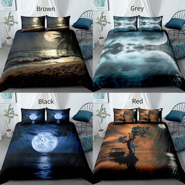 Dusk Full Moon Bedding Set Moon Night 3d Printing Comforter Cover Set ...